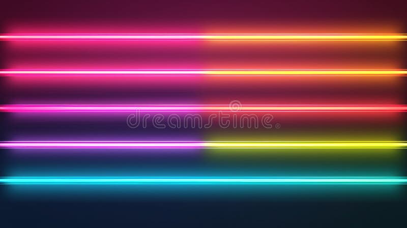 Colorful Horizontal Neon Lights on a Dark Background Stock Photo ...
