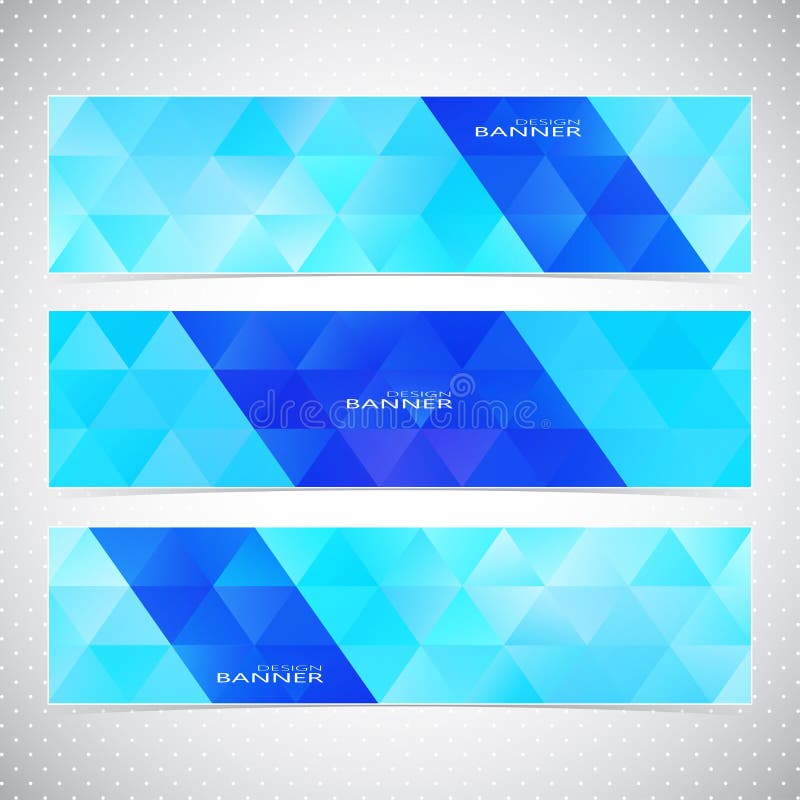 Colorful Horizontal Set of Banners Mosaic Stock Vector - Illustration ...
