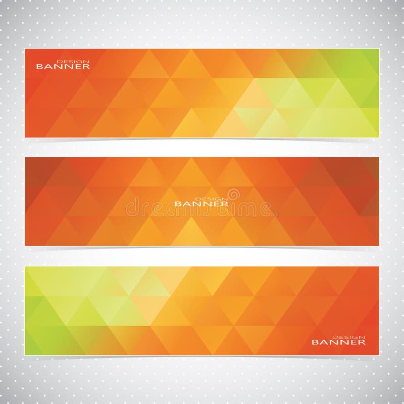 Colorful Horizontal Set of Banners Mosaic Stock Vector - Illustration ...