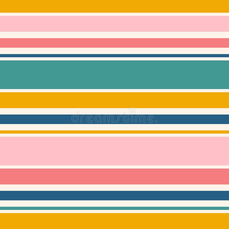 Horizontal Stripes Seamless Pattern. Simple Vector Colorful Lines ...