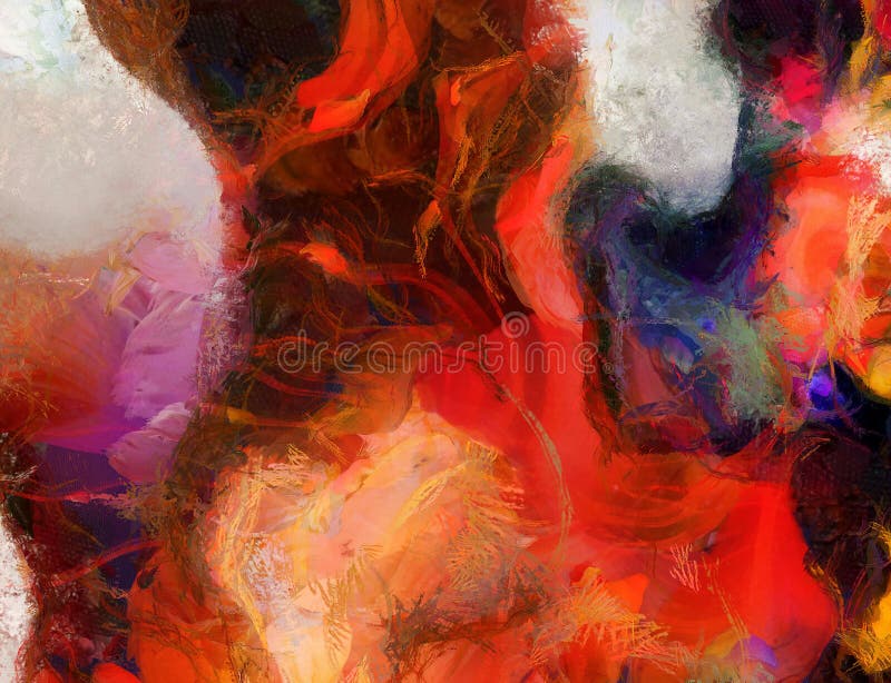 Colorful Hot Abstract Painting Stock Illustration - Illustration of ...