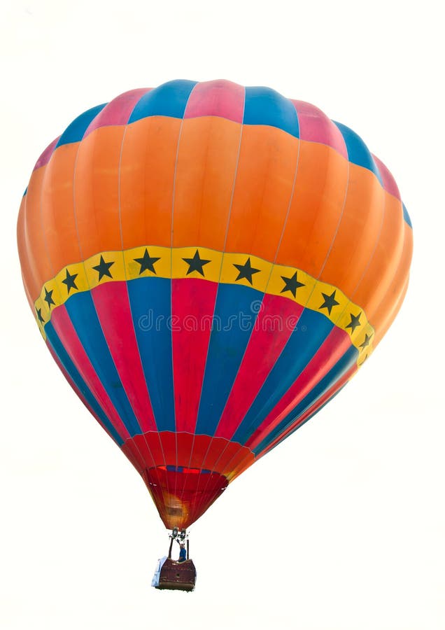 REAL Hot Air Balloon Isolated, Bright Colors Stock Image - Image of ...