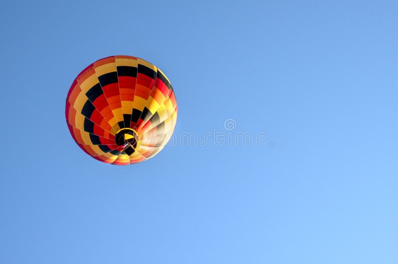 Colorful Hot Air Balloon Against Blue Sky. Space for Text Stock Image ...