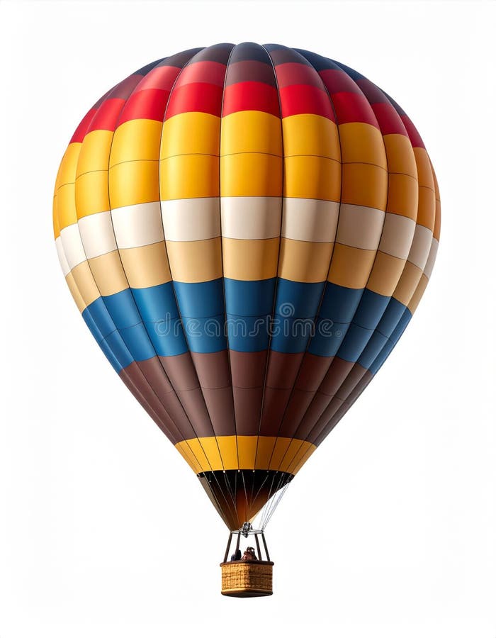 Colorful Hot Air Balloon Rising in the Sky Stock Illustration ...