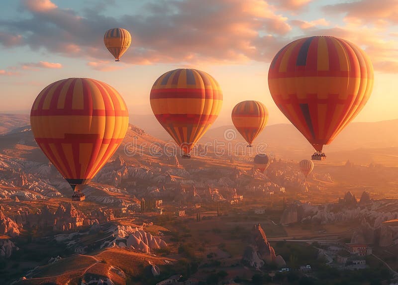 Colorful hot air balloons stock illustration. Illustration of ...