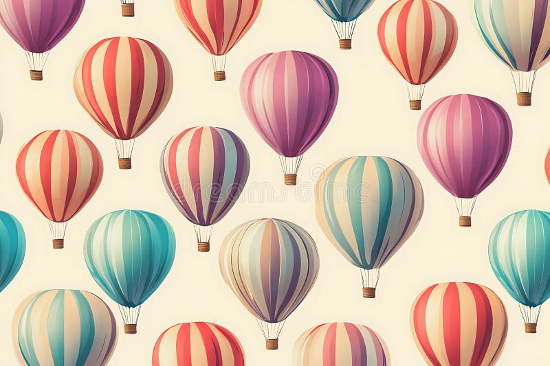 Colorful Hot Air Balloons Pattern Stock Illustration - Illustration of ...