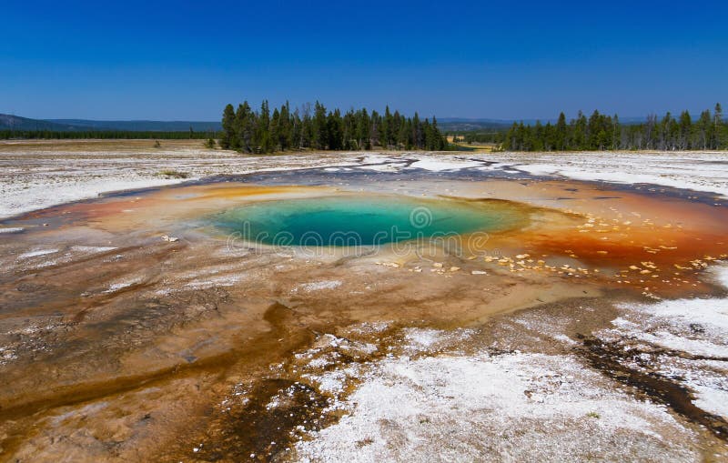 Colorful Hot Spring at Yellowstone National Park Stock Image - Image of ...