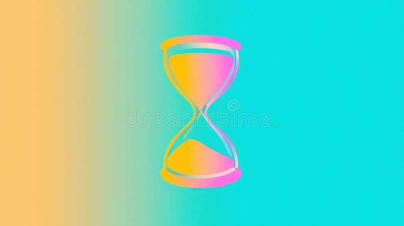 Colorful Hourglass Icon on Gradient Background Stock Illustration ...