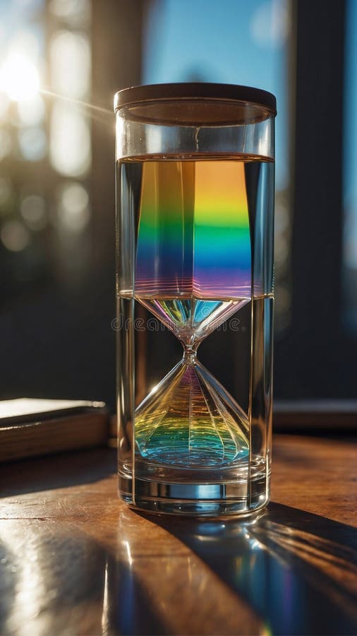 A Colorful Hourglass with a Rainbow Gradient Inside Stock Illustration ...