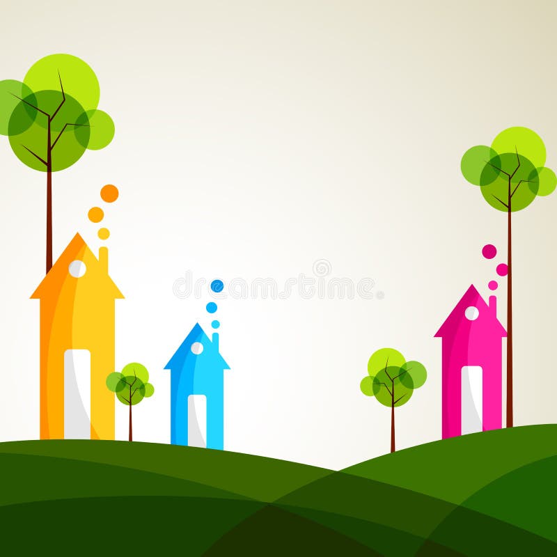 Abstract house icons stock vector. Illustration of branches - 33236423