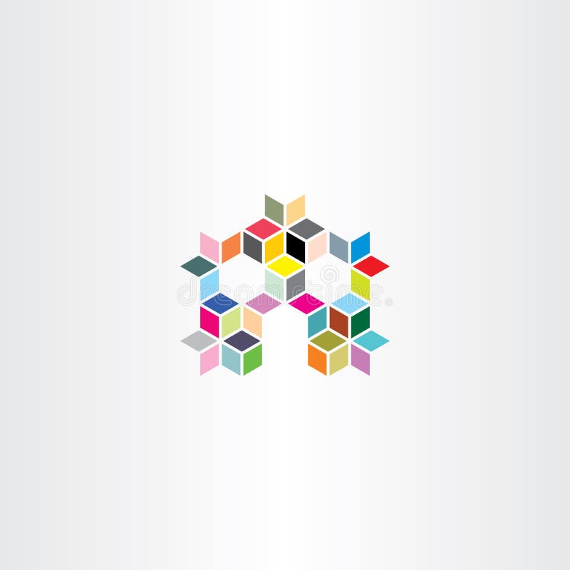Colorful House with Cubes Vector Design Element Stock Vector ...