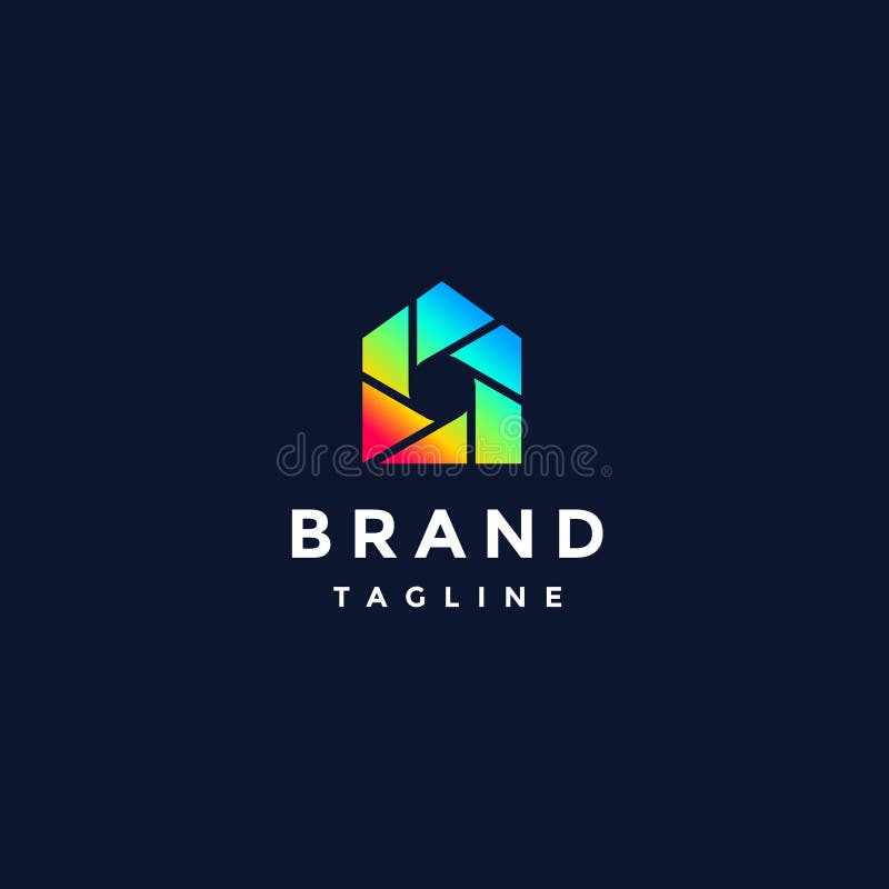 House Icon with Galaxy Pattern Logo Design Stock Vector - Illustration ...