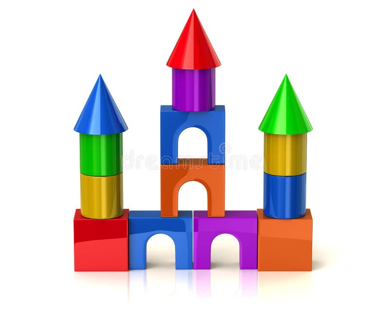 Colorful House Made of Children Blocks Stock Illustration ...