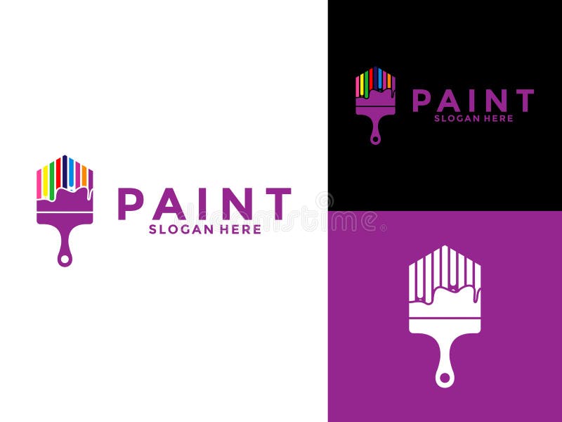 Colorful House Paint Logo Vector Element Symbol, Paint Home Service ...