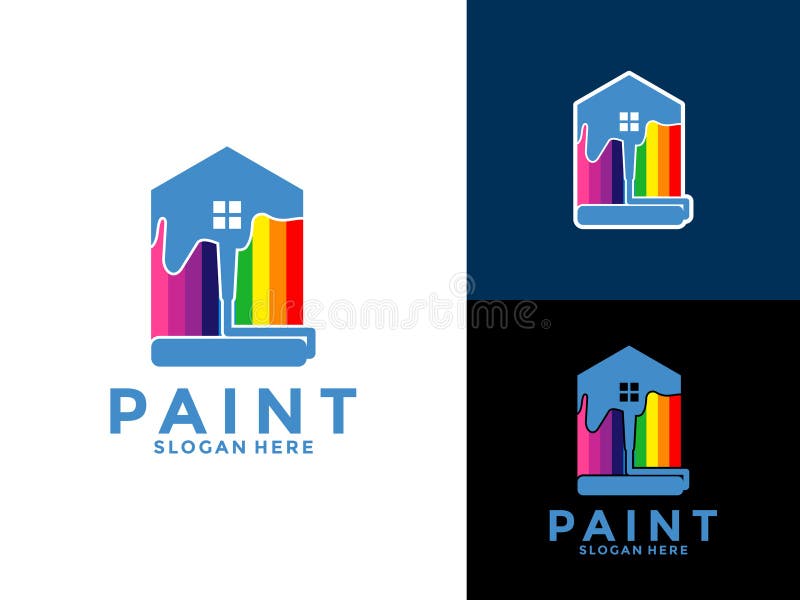 Colorful House Paint Logo Vector Element Symbol, Paint Home Service ...