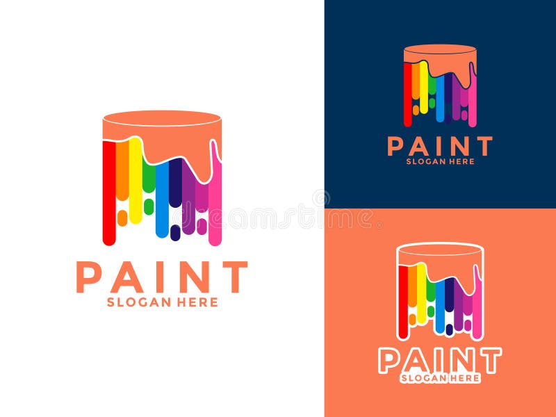 Colorful House Paint Logo Vector Element Symbol, Paint Home Service ...
