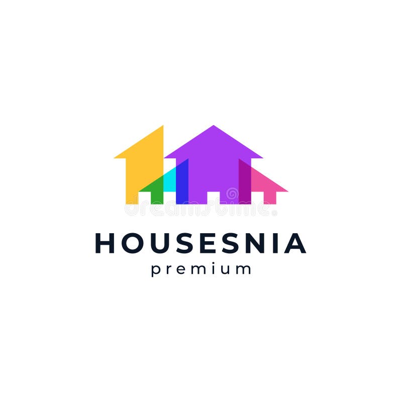 Colorful House for Residential Logo Design Stock Vector - Illustration ...