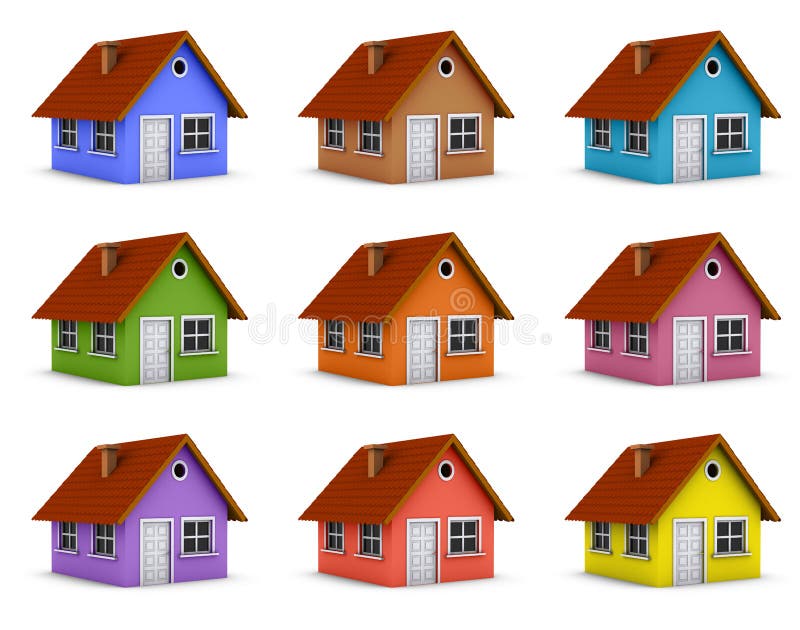 Colorful houses stock illustration. Illustration of collection - 19089251