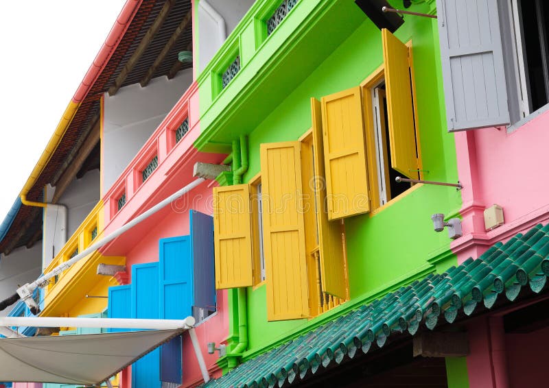 Colorful houses stock image. Image of yellow, color, green - 24908691