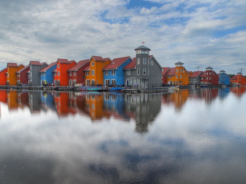 Colorful Houses Groningen, the Netherlands Stock Photo - Image of color ...