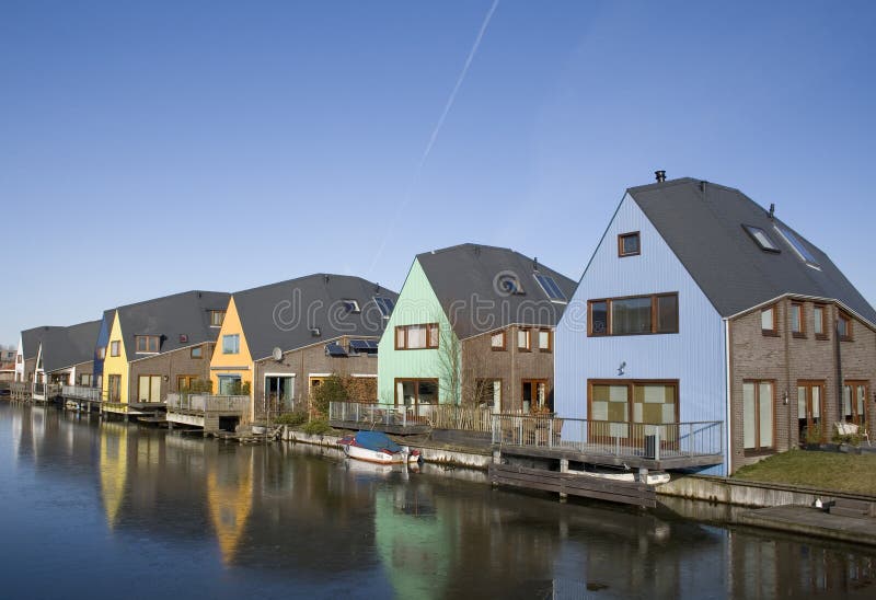 Colorful Houses stock image. Image of water, netherlands - 8194449