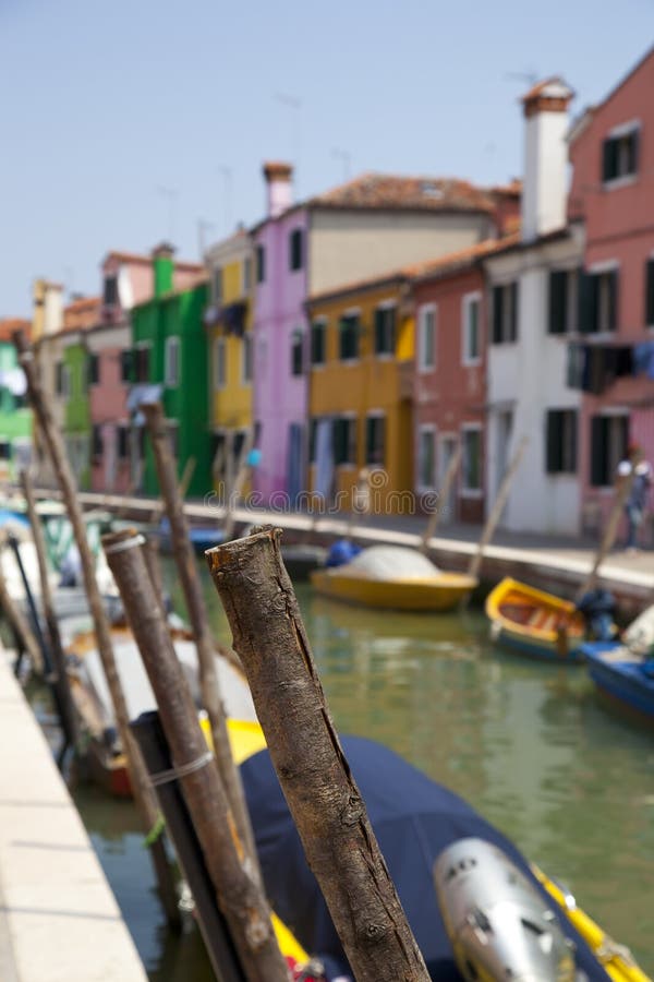 Colorful Houses at Burano Island Stock Image - Image of paint, island ...