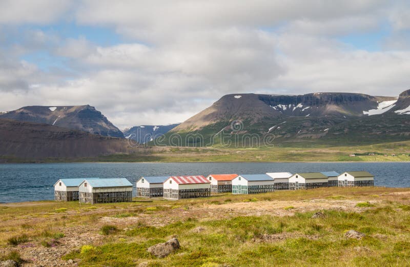 Colorful Houses for Cod Fish Drying Stock Image - Image of fisherman ...