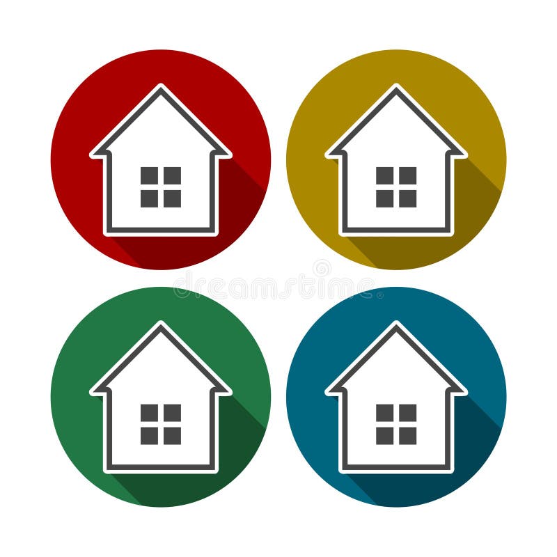 Colorful houses icon set stock vector. Illustration of shiny - 126880168