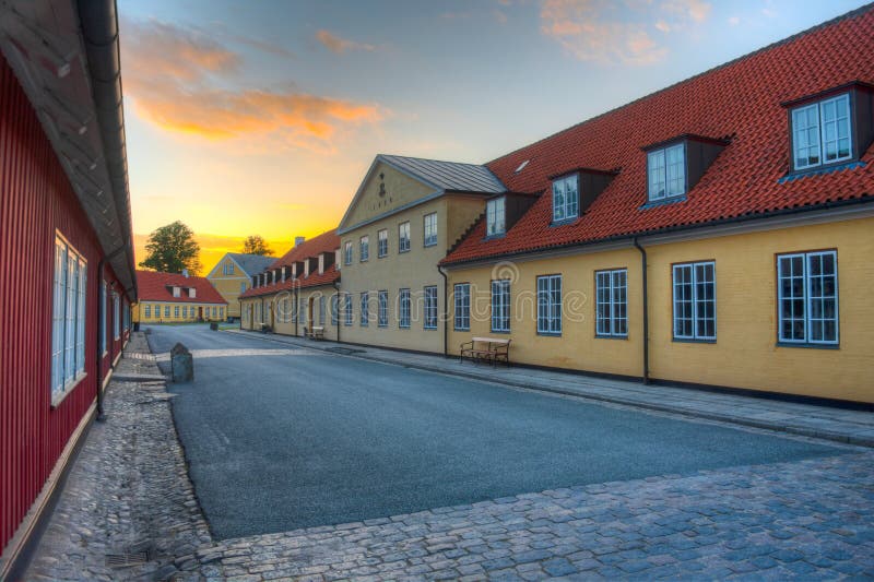 Colorful Houses at the Krongborg Castle in Denmark Editorial Image ...