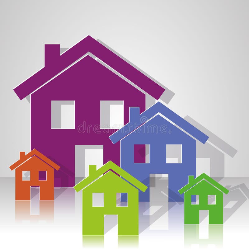 Colorful houses stock vector. Illustration of symbol - 45781520
