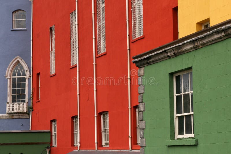 Colorful Houses on a Row in a Dublin Street Stock Photo - Image of ...