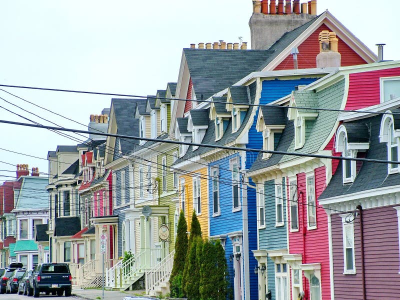 Colorful Houses in St. John`s Editorial Stock Photo - Image of ...