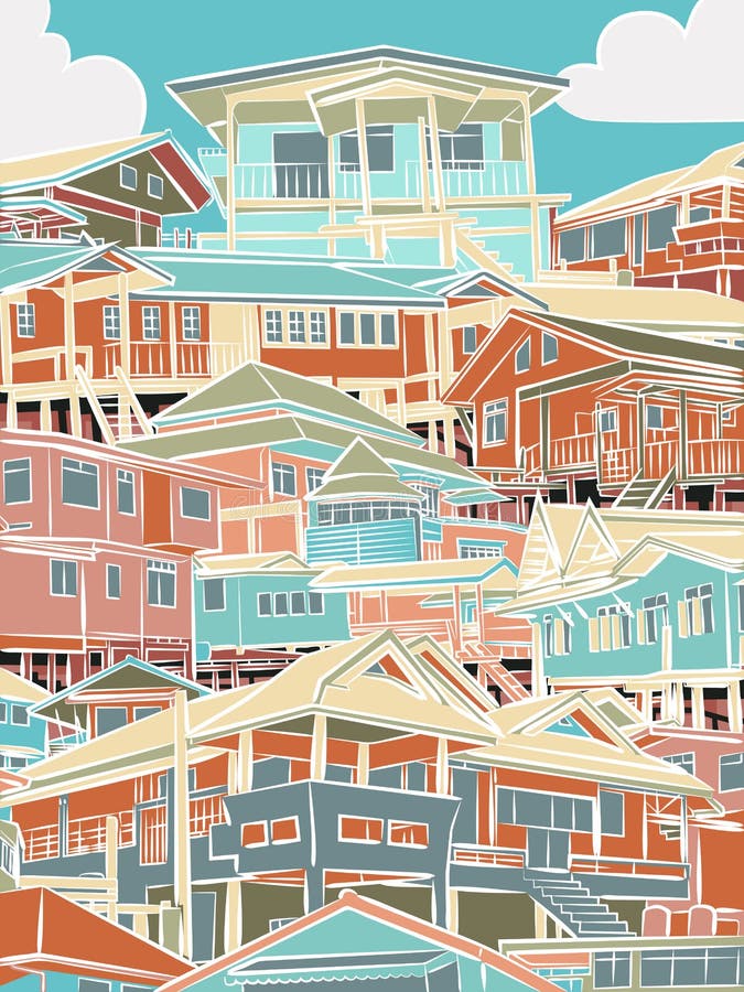 Packed Colorful Residential Units Stock Illustrations – 5 Packed ...