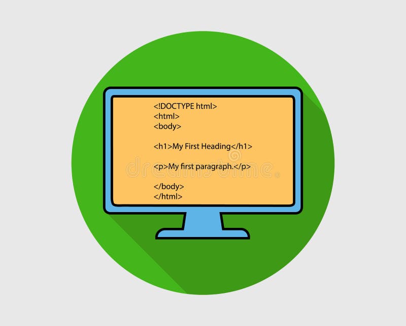 Computer Programming Language Colorful Button Icon Hello World Stock Vector Illustration Of