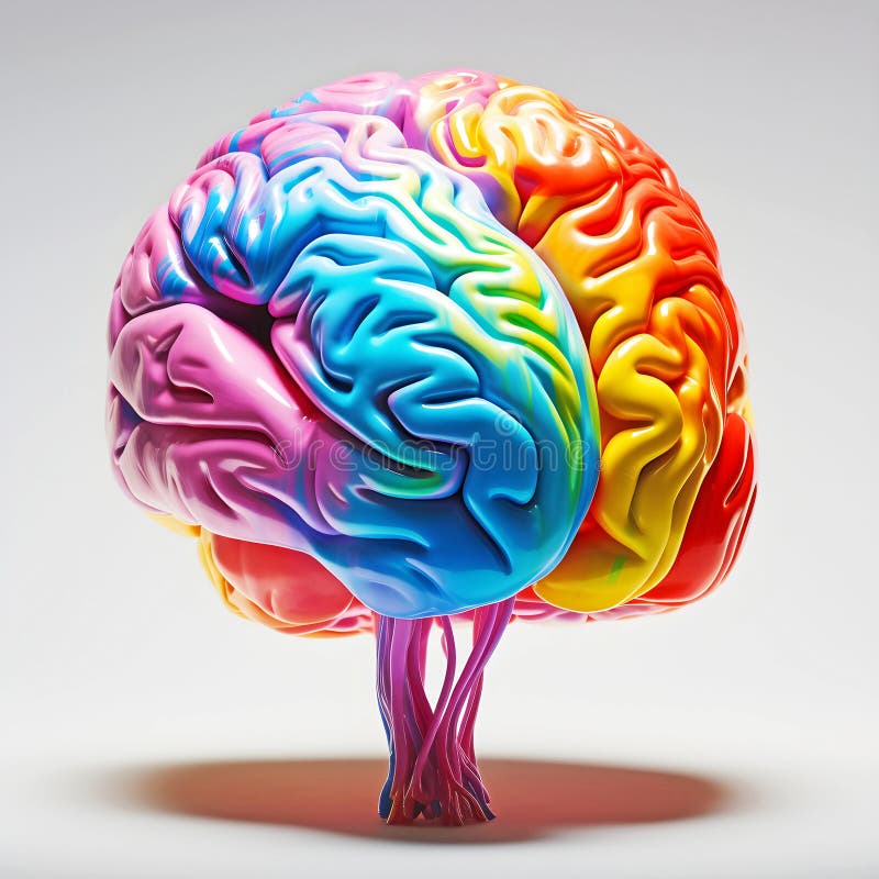 Colorful human brain stock illustration. Illustration of power - 305572451