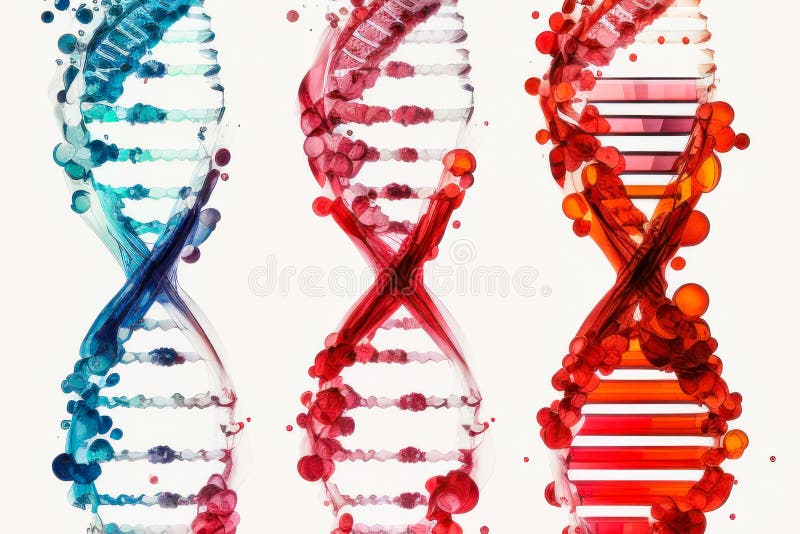Colorful Human DNA Structure Set on White Surface. Generative AI Stock ...
