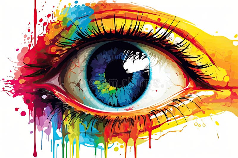 Colorful Human Eye Rainbow Colors Stock Image - Image of color, design ...