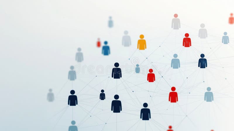 Colorful Human Figures Interconnected by Network. Illustrates Social ...
