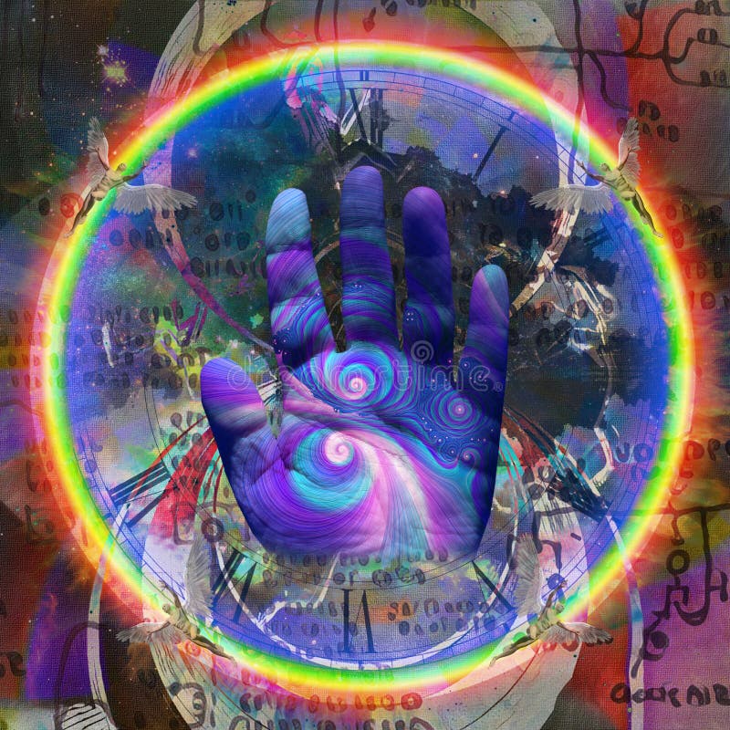 Hand of Creator stock illustration. Illustration of abstract - 112104997