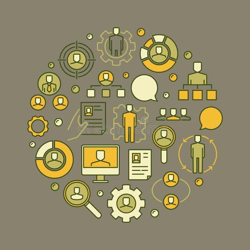 Colorful Human Resources Icons Stock Vector - Illustration of flat ...