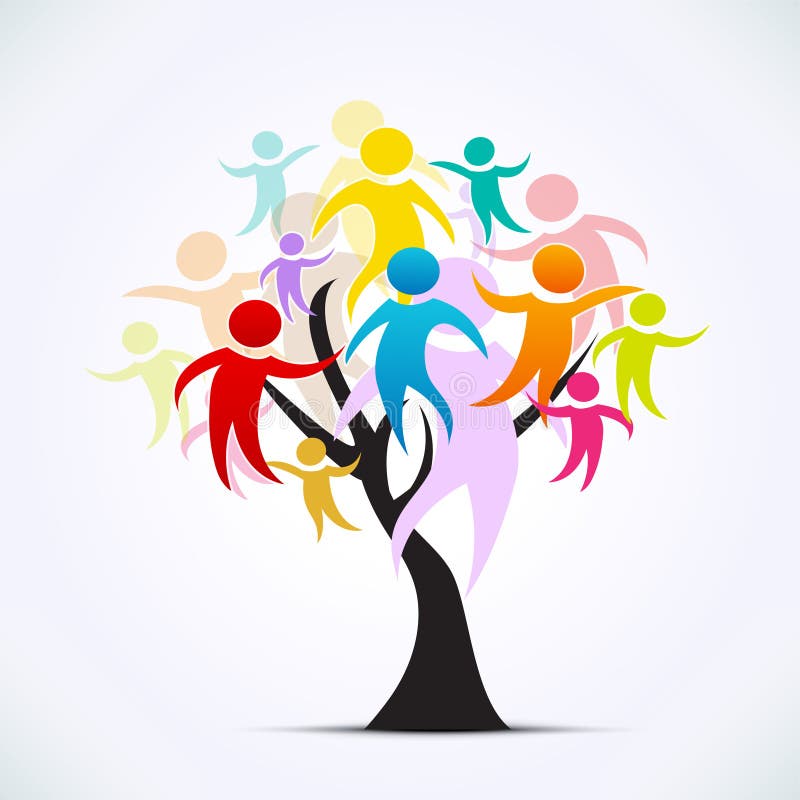 Tree with people stock vector. Illustration of figures - 29755987
