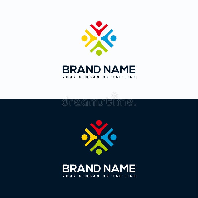 Colorful People Group Team Logo Vector Design Stock Vector ...
