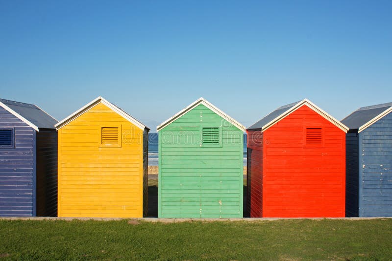 Beach Huts in Muizenberg, South Africa Stock Image - Image of holiday ...