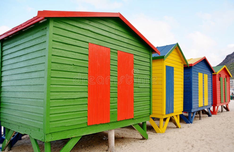 Colorful Huts stock image. Image of ocean, waves, atlantic - 164789765