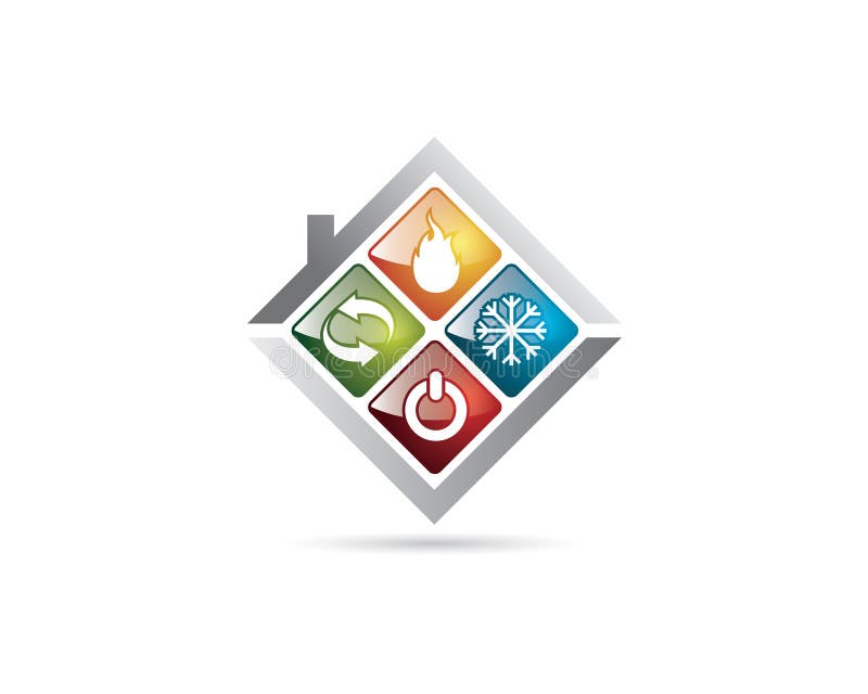 Colorful Hvac Home Maintenance Logo Stock Vector - Illustration of home ...