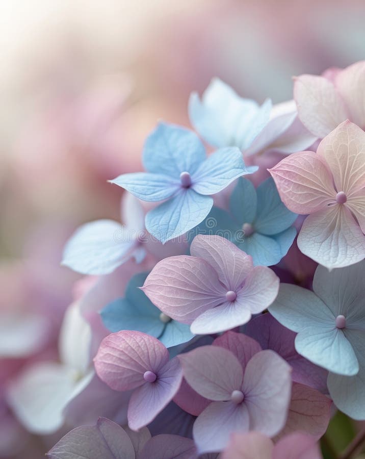 Colorful Hydrangea Petals Creating a Vibrant Floral Background Stock ...