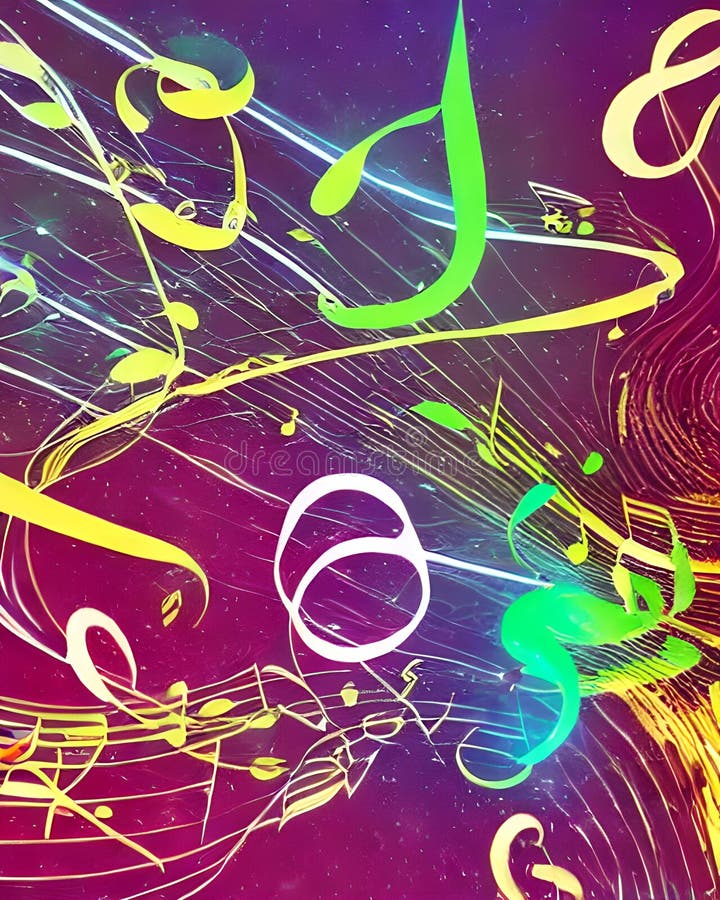 Colorful Hyper Realistic Magic of Music Stock Illustration ...