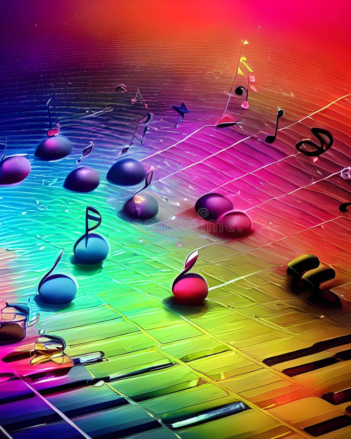 Colorful Hyper Realistic Magic of Music Stock Illustration ...