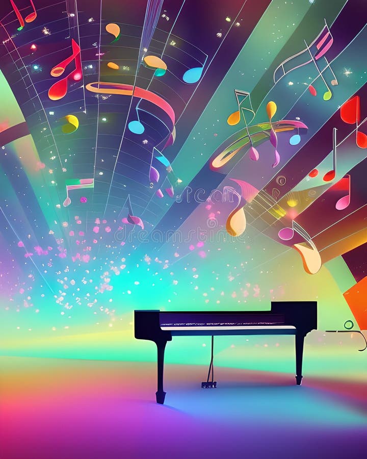 Colorful Hyper Realistic Magic of Music Stock Illustration ...