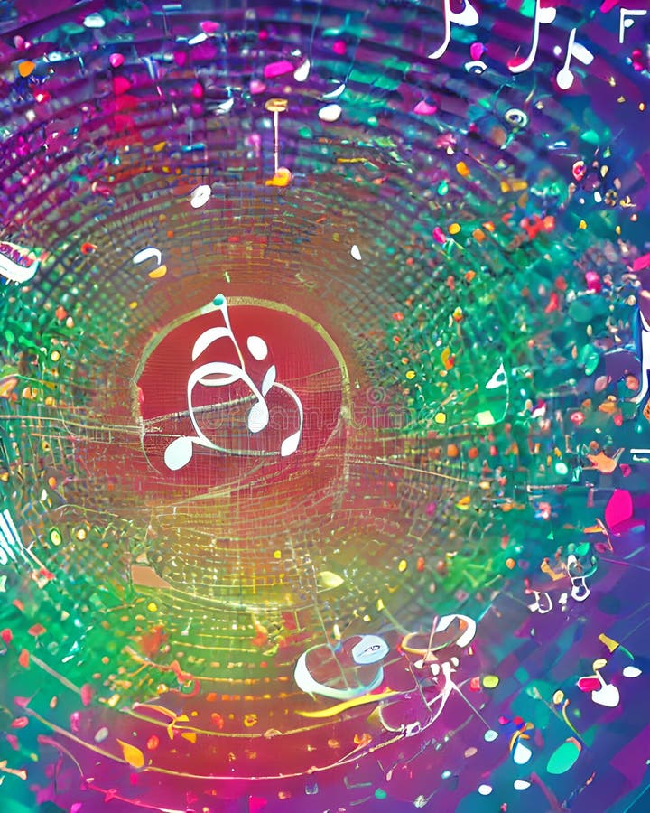 Colorful Hyper Realistic Magic of Music Stock Illustration ...